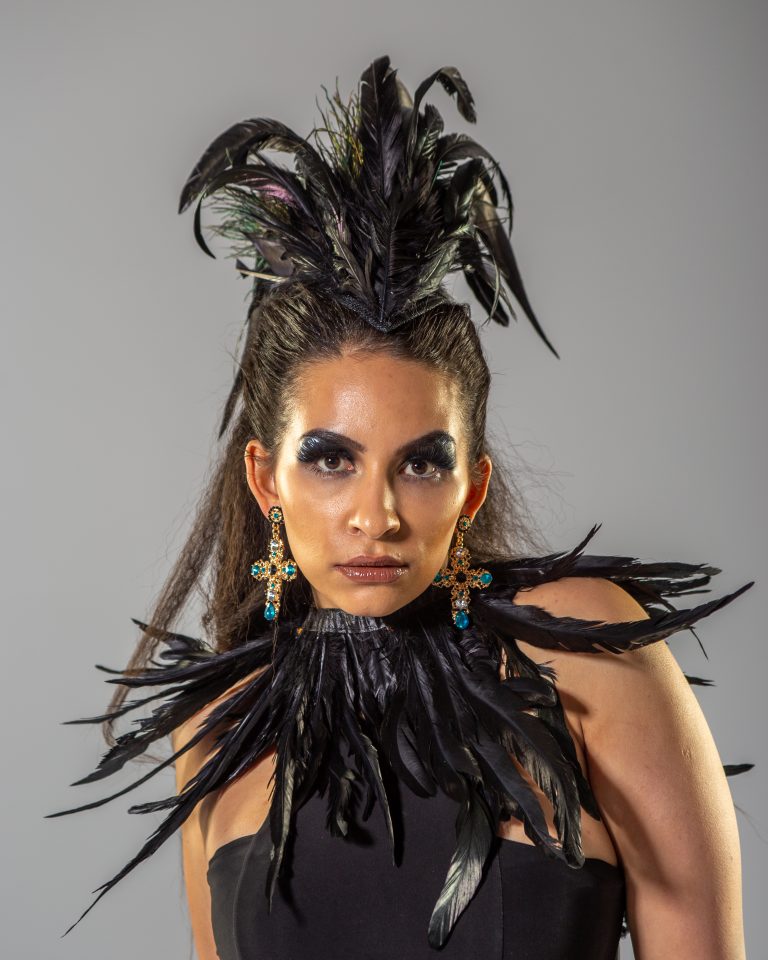 Black and Peacock Green Feather Mohawk Fascinator Pillbox - Maighread ...