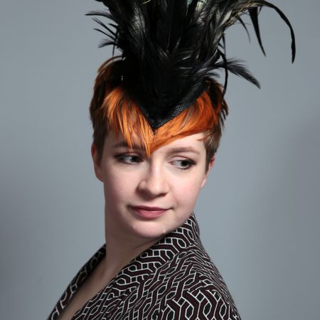 Black and Peacock Green Feather Mohawk Fascinator Pillbox - Maighread ...