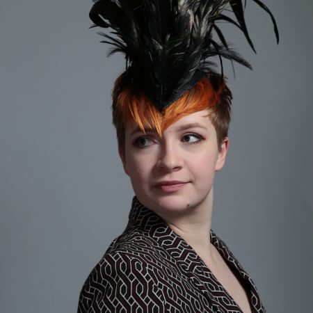 Black and Peacock Green Feather Mohawk Fascinator Pillbox - Maighread ...