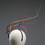 Rainbow curled quill floating fascinator hat (Red, Yellow, Hot Pink ...